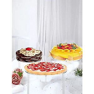 HESIN Acrylic Cake Display Risers Round Set of 3 Stand Risers Dessert Bakery Stand Rack Server Dessert & Pizza Holder