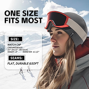 2 Pack Tactical Fleece Cap Winter Warm Beanie Military Army Watch Cap Gift for Men Women