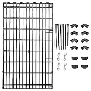 Amazon Basics Foldable Octagonal Metal Exercise Pet Play Pen for Dogs, Fence Pen, No Door, Large, 60 x 60 x 42 Inches, Black