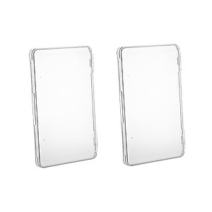 2pcs Clear Plastic Rectangle Storage Containers Box with Hinged Lid Best for Card,Accessories,Crafts,Coins,Learning Supplies,Screws,Drills,Battery