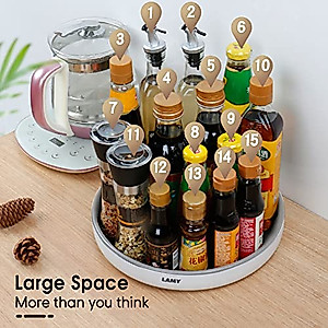 LAMY Lazy Susan Organizer Kitchen Organization, 2 Pack 12 Inch Lazy Susan Turntable for Cabinet, Pantry, Refrigerator and Table, White