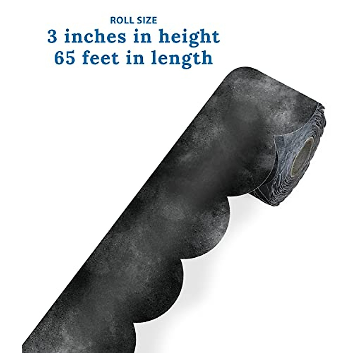 Carson Dellosa Farmhouse 65 Ft Scalloped Chalkboard Black Bulletin Board Borders, Modern Farmhouse Classroom Borders for Bulletin Board, White Board, and Classroom Décor, Bulletin Board Trim