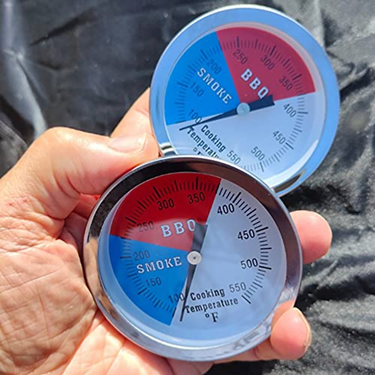 2 Pack BBQ Grill Temperature Gauge, 3 inch Dial Face Charcoal Barbecue Grill Smoker Thermometer Gauge