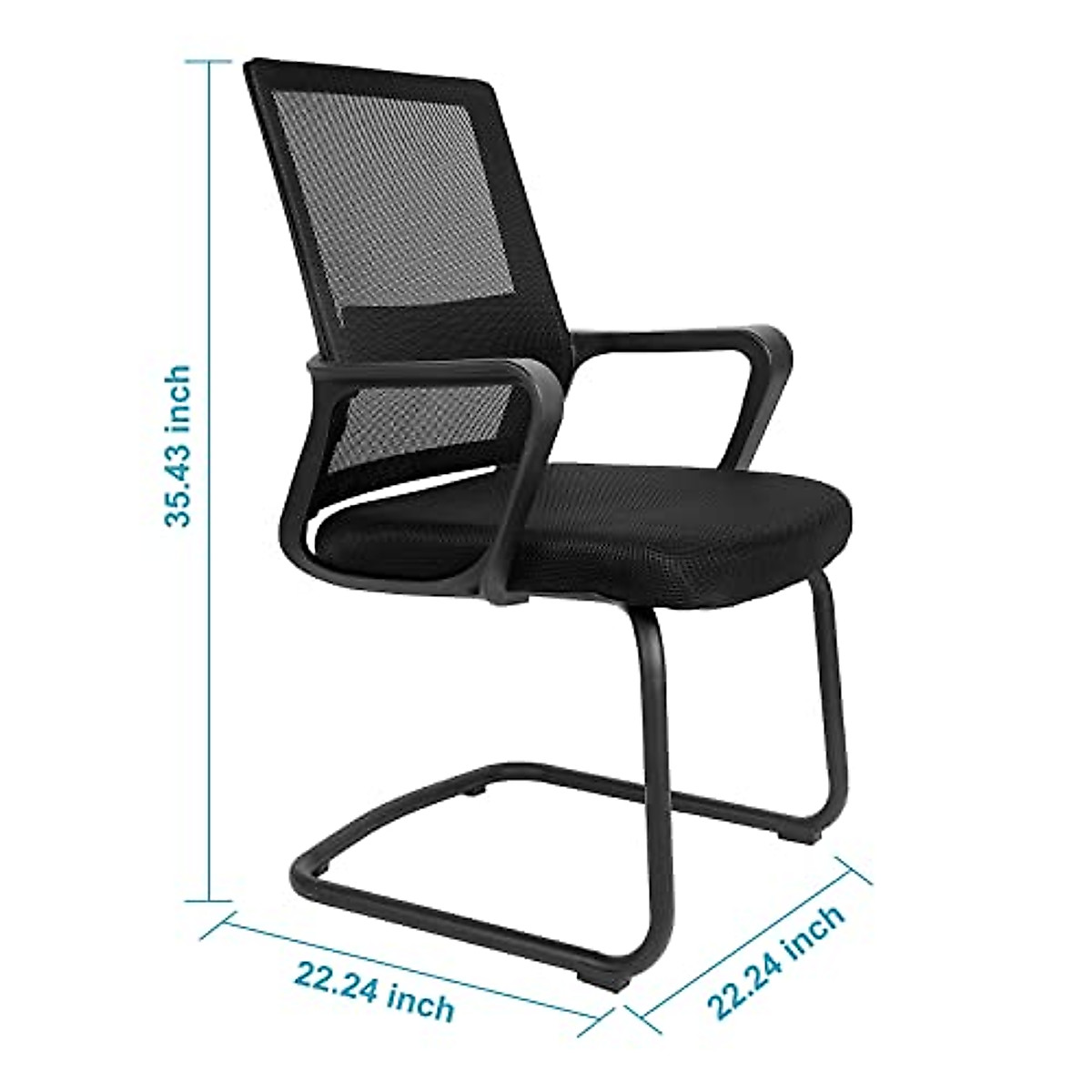YSSOA Task Chair for Dorm Home Office, Stationary, Black (2 Pack)