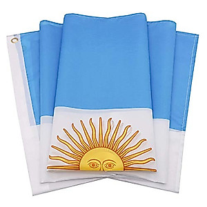 DANF Argentina Flag 3x5 Foot Polyester Argentinian National Flags Polyester with Brass Grommets 3 X 5 Ft