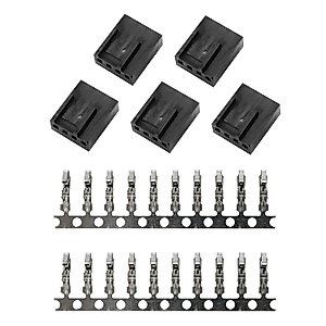 Maxmoral 5PCS PWN Plastic Shell Computer Case Cooling Fan Female Plug Interface 4-pin PC Fan Connector Kit