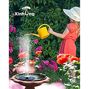 Xinhong 1.4W Solar Bird Bath Fountain, Solar Fountain Pump for Bird Bath with 6 Petal Nozzles, Solar Powered Fountain Pump Outdoor Watering Submersible Pump for Pond, Pool, Garden, Fish Tank