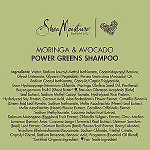 SHEA MOISTURE Moringa Avocado Power Greens Shampoo, 13 FZ