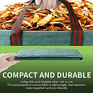 Garnen 72 Gallon Garden Waste Bags (2 Pack), Heavy Duty Reusable/Collapsible Leaf Basket Bags with 4 Reinforced Handles for Lawn Yard Pool Plant Trash Trimming Gardening Containers