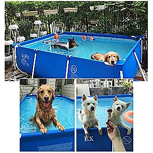 LIHONK Above Ground Swimming Pool Steel Frame Kids and Adults Can Swim Family Above Ground Pool Free Cover & Floor Cloth & Swimming Pool Water Toys Patio Lawn Garden (Size : 4.5 * 2.2 * 0.84m)
