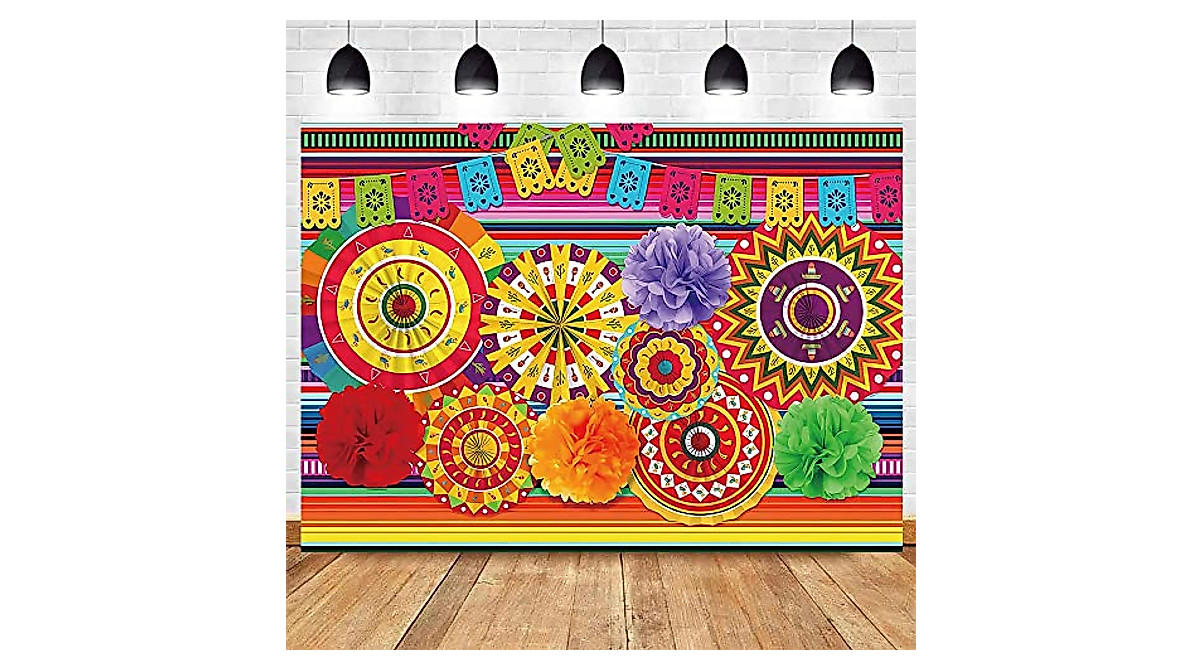 Colorful MAQTT Fiesta Backdrop - Perfect for Party Decor