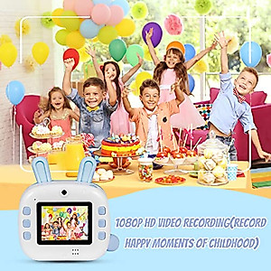 JECAURS Instant Print Camera for Kids, WiFi Kids Camera with 32GB Memory Card, Dual Lens, Print Paper, Color Pens Set, Kids Selfie Video Printable Camera for Girls and Boys