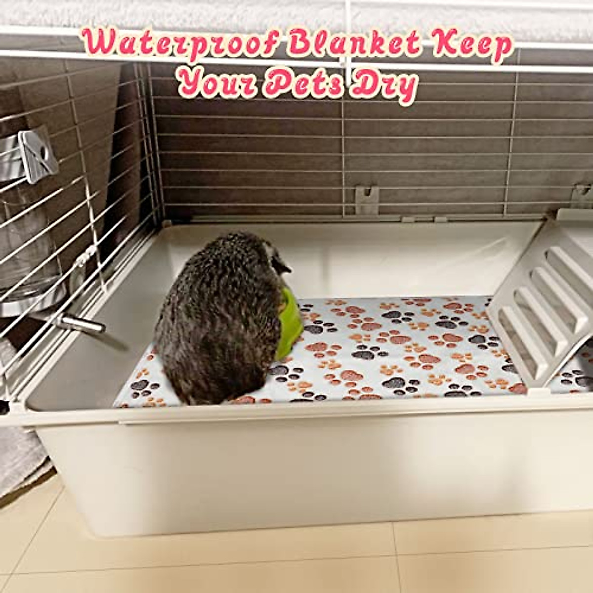 YUEPET Waterproof Guinea Pig Blankets Washable 3 Pack Small Animal Fleece Cage Liners Pet Soft Sleep Mat Pad Cover Warm Flannel Throw for Hamster Guinea Pig Rabbit Chinchilla Hedgehog Ferret 23"×16"
