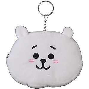 Concept One BT21 LINE FRIENDS Small Coin Purse Wallet with Keychain, RJ, One Size
