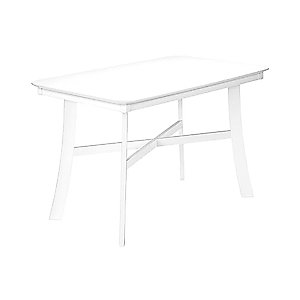 Monarch Specialties 1323, 48" Rectangular, Small, Kitchen, Room, White, Wood Legs Dining Table-36"X 48" Veneer Top, 47.25" L x 35.5" W x 29.5" H