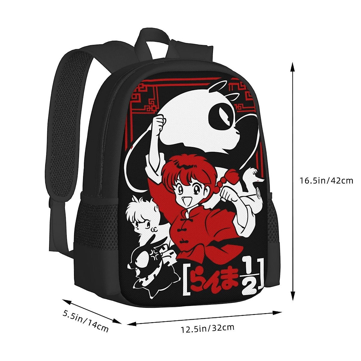 DHOUTSL Backpacks Ranma Anime ½ Laptop Backpack Unisex Multipurpose Double Shoulder Bag for Camping Travle Work Hiking Gifts