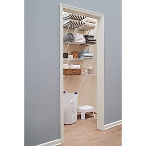 Rubbermaid Direct Wall Mount Linen Shelf Kit, White, Home Organization/Closet/Pantry Shelves for Clothes/Towel/Bedding, 3 Foot