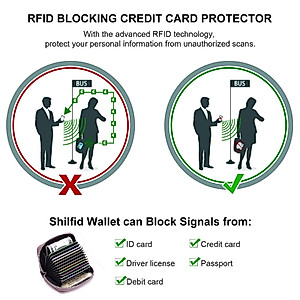 Meowoo Credit Card Holder RFID Blocking Genuine Leather Mini Credit Card Wallet Purse with Zipper for Women Men (Pink)