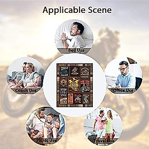 YunTu Motorcycle Blanket Super Soft Sherpa Throw Blankets for Bed Sofa and Couch Cool Motorcycle Gifts for Men and Women Fluffy Warm Blankets