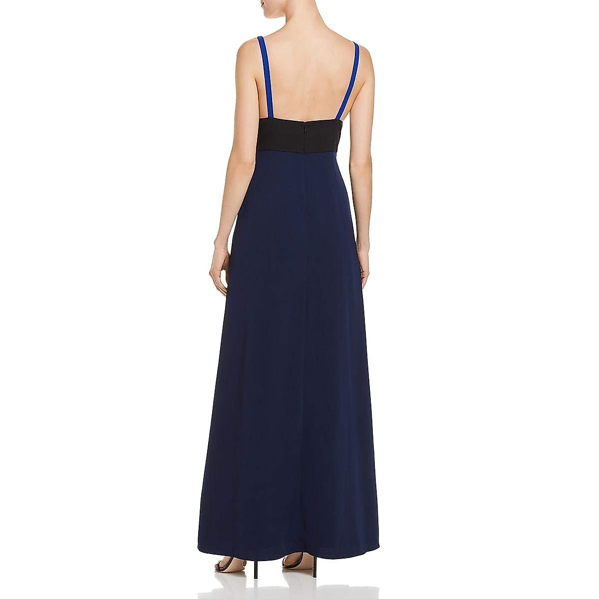 Jill Jill Stuart Women's Tri-Tone Gown, China Blue/Black/Midnight Blue, 0