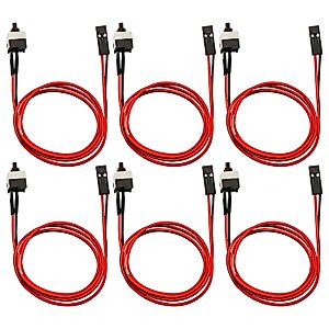 CenryKay Computer Switch Wire Cable on/Off Push Button Restart Line PC Power Switch Cables 45cm (6 Pack 2 Pin)