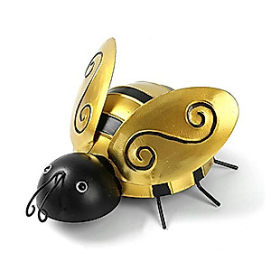 MDLUU Bumble Bee Metal Wall Art, Bees Wall Sculpture, Indoor Outdoor Bee Hanging Decor for Home, Restaurant, Garden, Yard, Pack of 3
