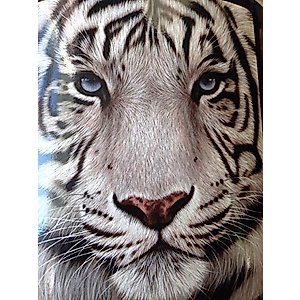 American Heritage Collection, "White Face Tiger" Raschel Throw Blanket, 50" x 60", 50" x 60