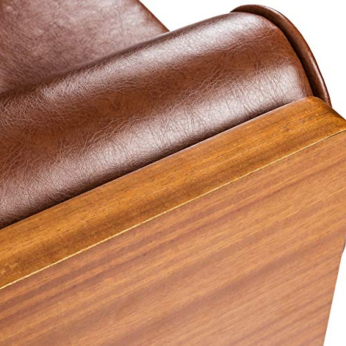 Christopher Knight Home Adelaide Mid-Century Modern Tufted Sofa with Rolled Accent Pillows, Cognac Brown, Dark Walnut, Gold