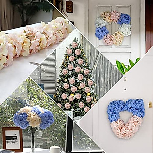 Alishomtll 5 Pcs Hydrangea Artificial Flowers with Removable Stems Full Silk Hydrangea Heads for Home Decor, Fake Faux Hydrangea Flowers for Wedding Centerpieces Party DIY Project (White)