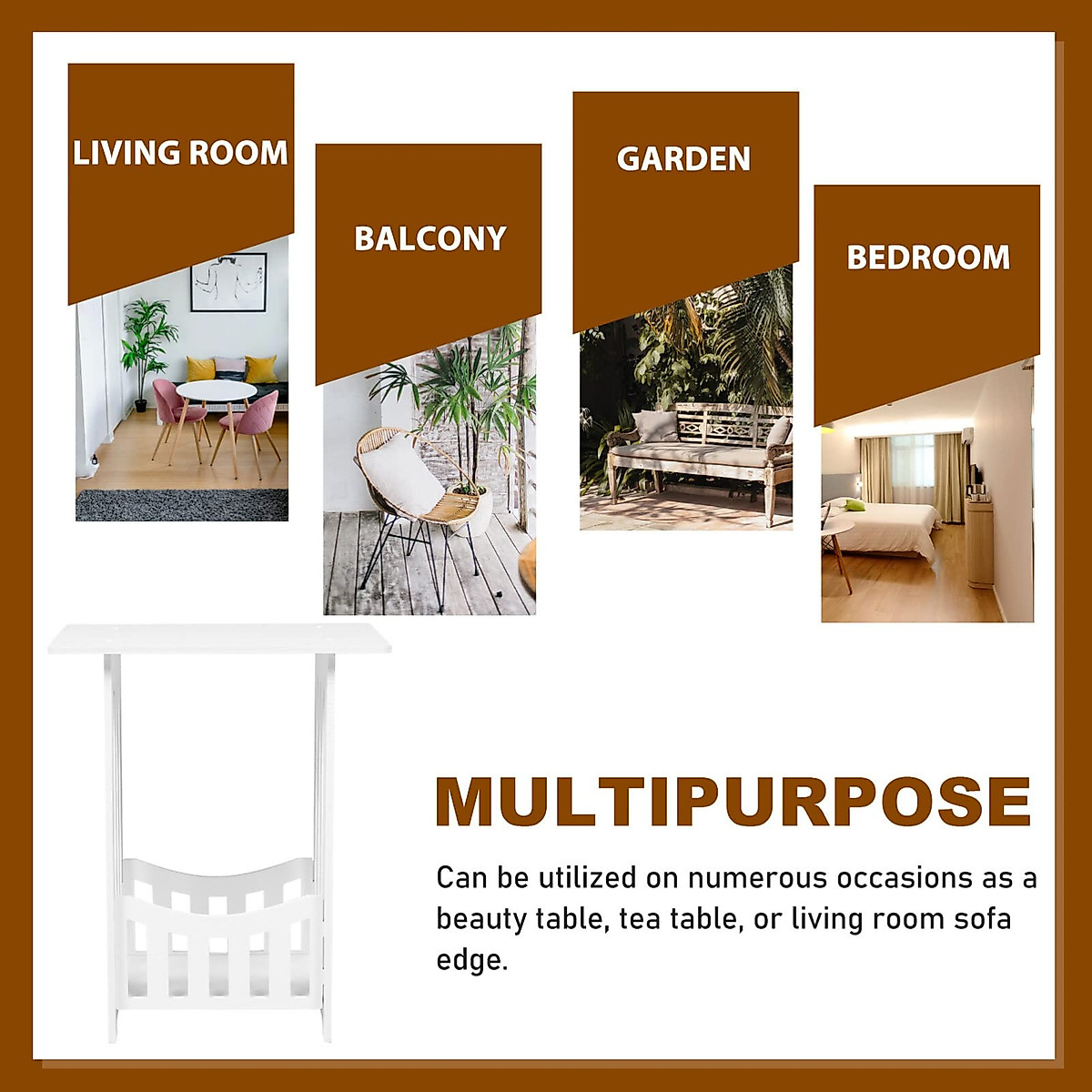 Baluue Nightstand Side Table for Living Room, Bedroom Accent Table for Small Spaces Small Console Table Night Stand