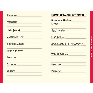 Large Print Internet Address & Password Logbook (removable cover band for security)