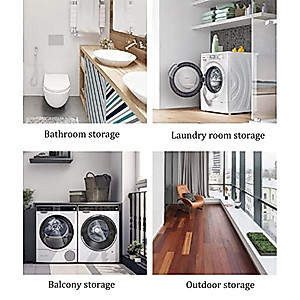 BKGDO Washer Storage Frames Floor Standing for Over Toilet,Anti-Bump Carbon Steel Washinghine Rack,Household Bathroom Storage Rack/White