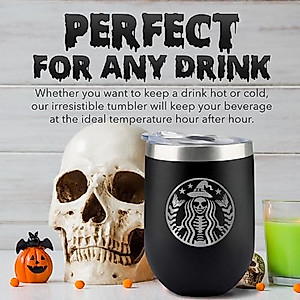 Halloween Starbucks 12oz Halloween Coffee Mug - Stainless Steel Insulated Tumbler with Lid - Halloween Cups for Hot & Cold Drinks - Halloween-themed Mug, Halloween Mug