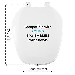 Eljer EMB201-001 Plastic Round Toilet Seat with Closed Front, White