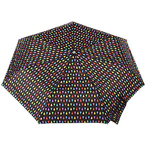 totes Automatic Open Close Water-Resistant Travel Folding Umbrella with Sun Protection, Black Rain