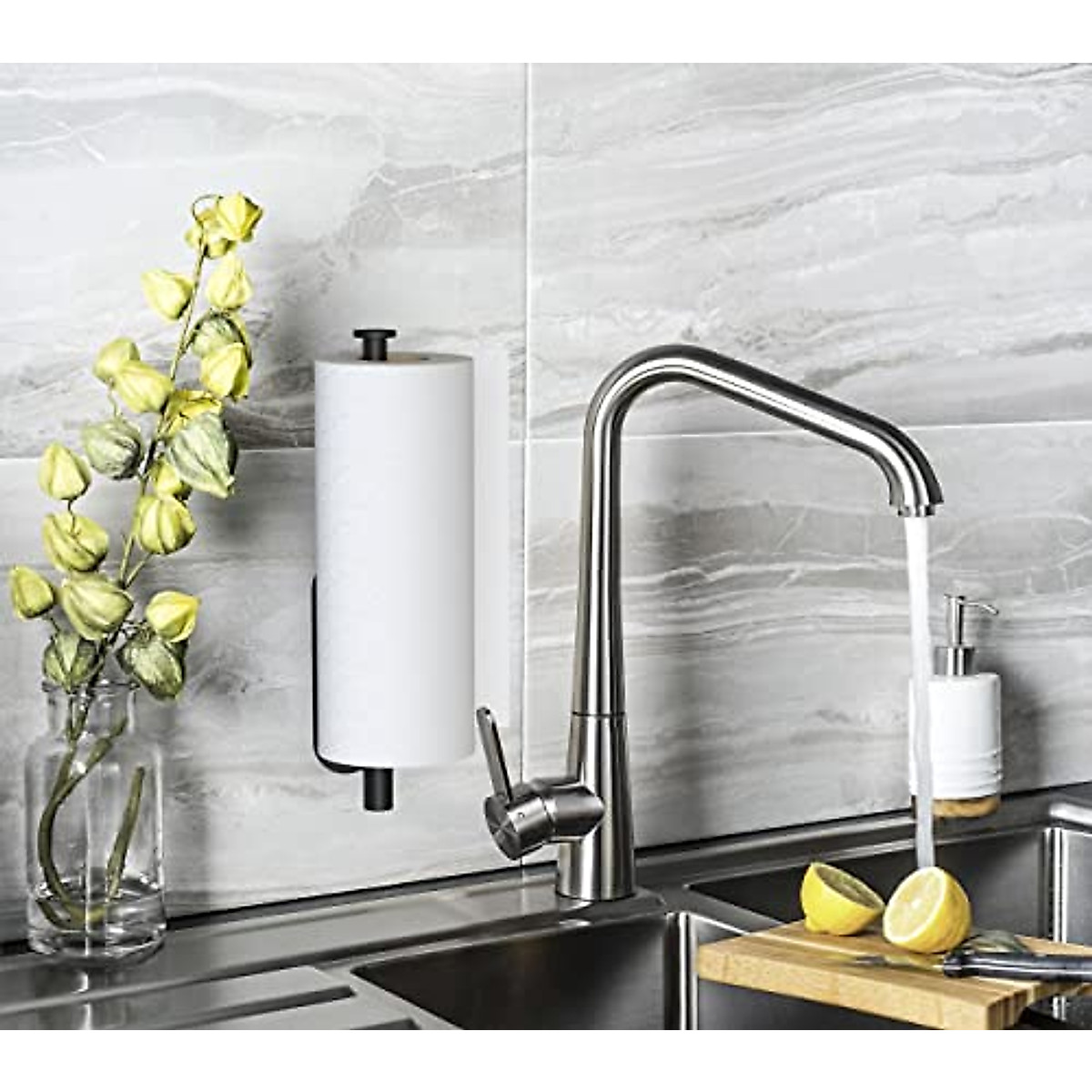 Paper Towel Holder, Paper Towel Rolls Holder, Kitchen Paper Towel Holder, with Expandable, extendable Rack - fits All Standard-Sized Paper Towel Rolls