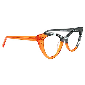 Zeelool Trendy Cat Eye Glasses Frame for Women with Non-prescription Clear Lens Maxine WA454518-04 Orange
