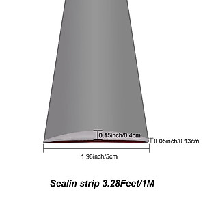 Floor Transition Strip Floor Cover Strips 1.96" Wide Self Adhesive Flooring Transitions Laminate Floor Strip Vinyl Floor Flat Divider Strip (3.28 FT, Gray)