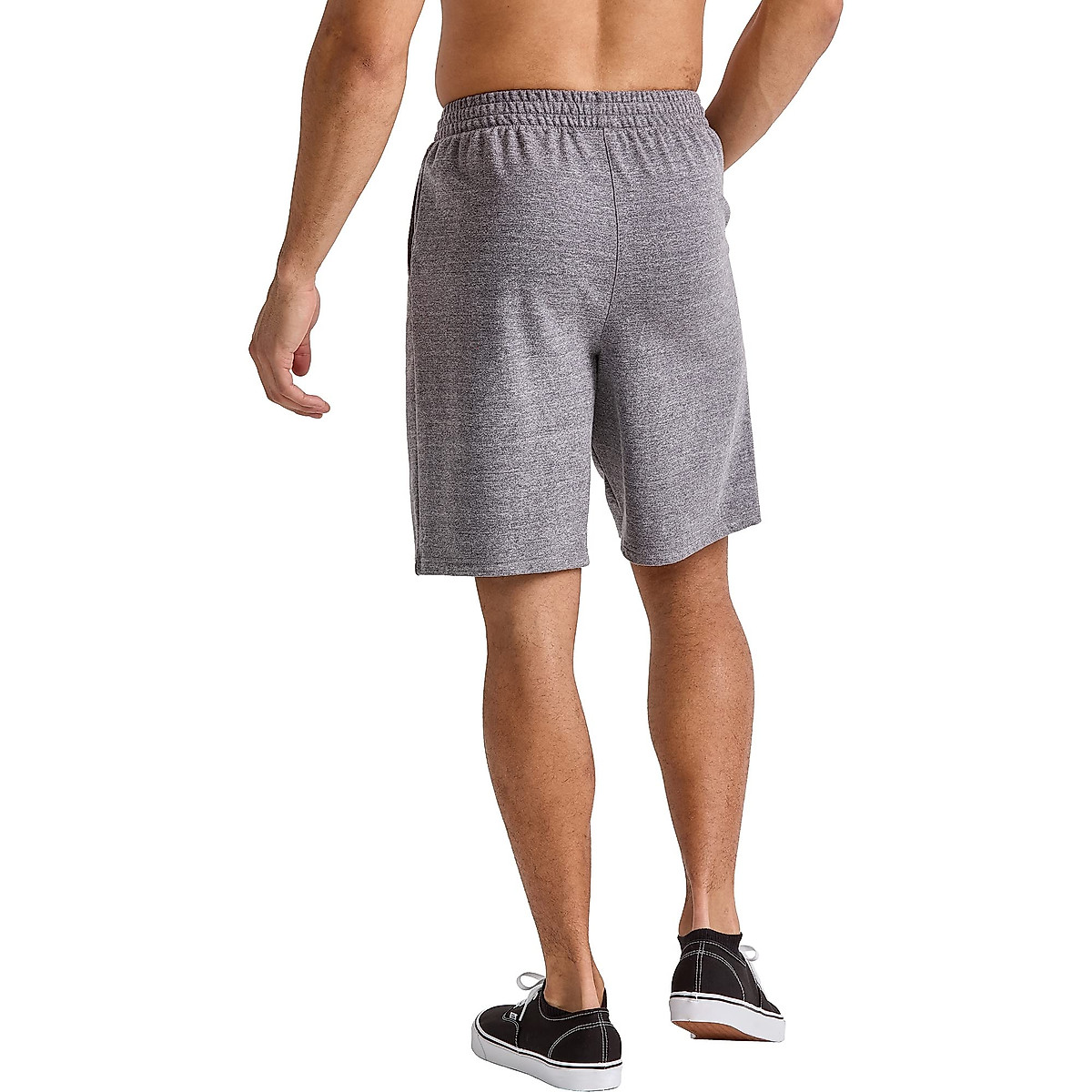 Hanes Comfortblend Men's Originals French Terry Sweat, Pull-On Athletic Shorts, 9", Black 50R PE Heather, Medium