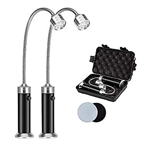 Magnetic Grill Light for Barbecue: Grill Lighting for Outdoor BBQ - Grilling Gifts for Men, Waterproof Heat Resistant Grill Accessories | 2 Pack Black