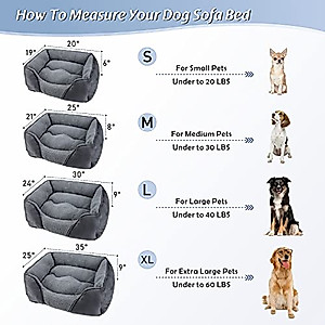 AIPERRO Dog Bed,Pets Friendly Medium Small Dogs Beds Machine Washable Rectangle Dogs Beds,Orthopedic Calming Dog Sofa Bed,Soft Sleeping Puppy Beds Breathable Cuddler, Nonskid Bottom 25''x21''