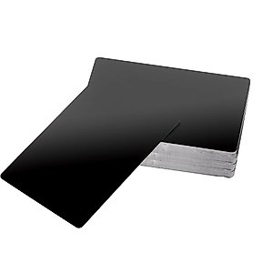 150 Pack Blank Metal Engraving Business Cards Black Blanks Aluminum Sheet Laser Engraving Metal Tags Materials for CNC Engraver Laser Engraving Blanks DIY Gift Cards Thickness 0.21 mm/ 0.01 inch