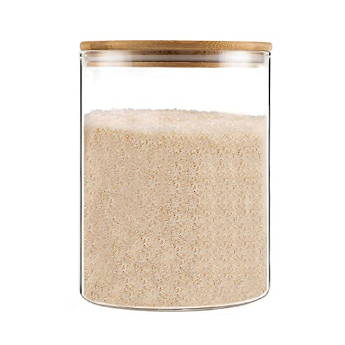 YUNCANG Glass Storage Jar -108oz/3200ml Clear Glass Food Storage Containers with Airtight Bamboo Lid Stackable Kitchen Canisters for Candy,Cookie,Rice,Sugar,Flour,Pasta,Nuts and Spice Jars