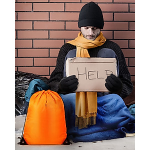 Jecery 72 Pieces Homeless Care Package Supplies Winter Coral Fleece Blanket Gloves Socks Beanies Scarves and Drawstring Bags Bulk for Winter Homeless Care