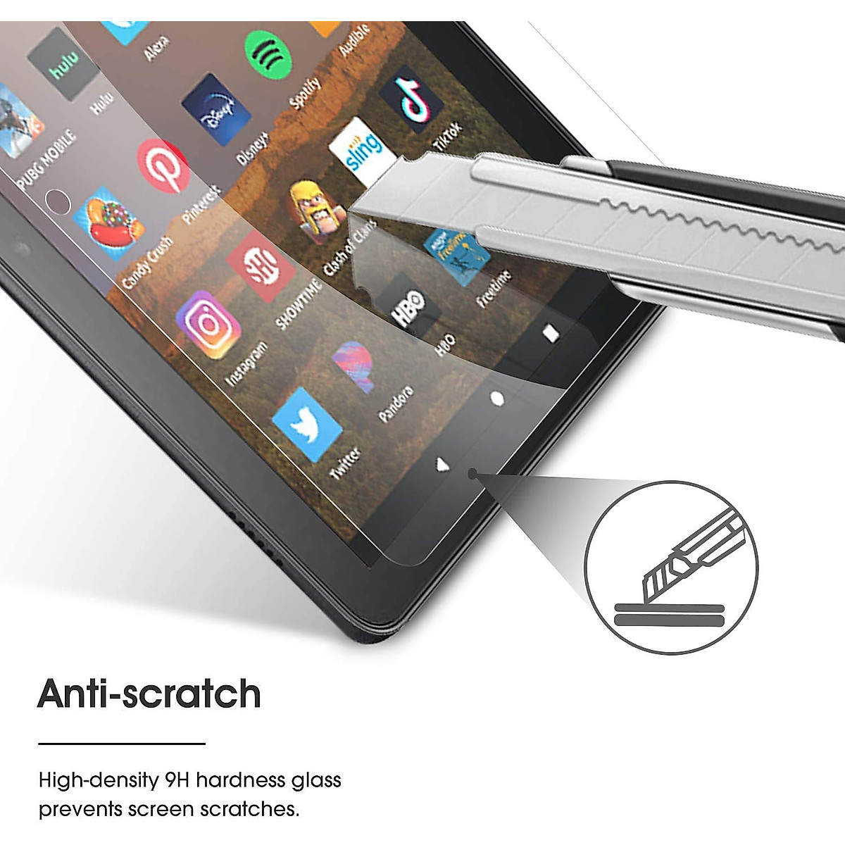 TANTEK [2-Pack Screen Protector for All-New Fire HD 8/HD 8 Plus/HD 8 Kids (10th gen, 2020 release),8-Inch,Tempered Glass Film,Ultra Clear,Anti Scratch,Bubble Free