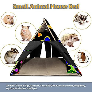 enheng Small Pet Hideout Peace Pride Hamster House Guinea Pig Playhouse for Dwarf Rabbits Hedgehogs Chinchillas