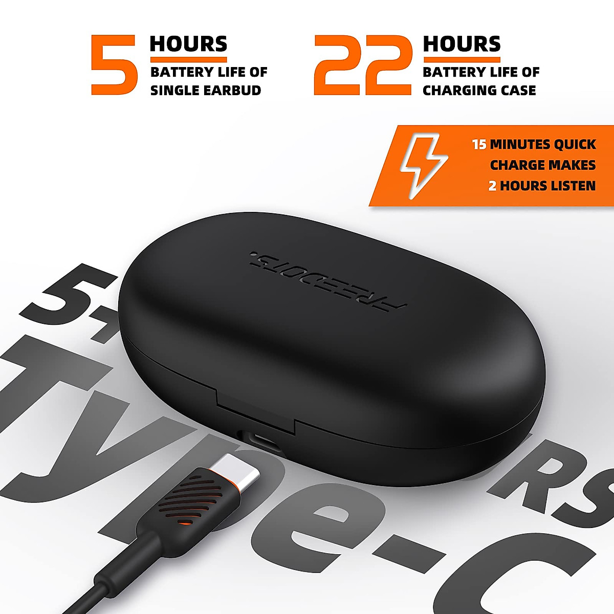 FREEDOTS. Open-Ear Earbuds, Wireless Ear Bluetooth Sport Headphones, Sweat Resistant Lightweight Open Earbud Headphones for Workouts and Running, Compatible with Apple & Android