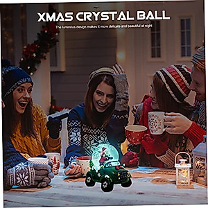Abaodam Crystal Ball Car Santa Claus Snow Globe Model Truck Santa Ornament Santa Snow Globe LED Water Glittering Birthday Gift Xmas Craft Decor Desktop Decor Home Use Desktop Decor LED 1pc