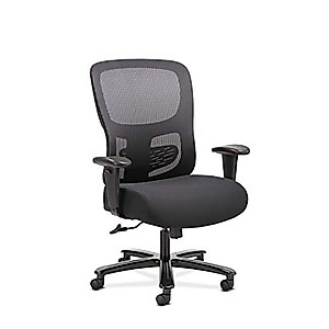 HON Sadie Big and Tall Office Chair Mesh Back Ergonomic Computer Desk Chair Heavy Duty 400 lb Max - Adjustable Arms, Lumbar Support, Comfortable Seat Cushion, 360 Swivel Rolling Wheels - Black