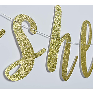 Nashlorette Banner for Nashville Bachelorette Party Decorations Pre-Strung Sign (Gold Glitter)